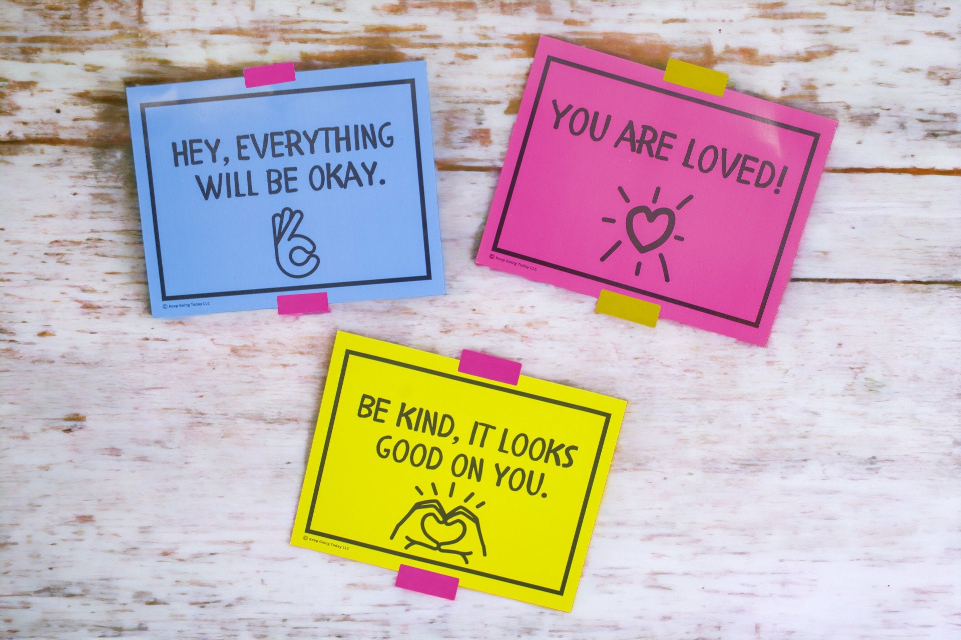 Positive Vibes Cards:inspirational Messages Encouragement Kids Teens ...