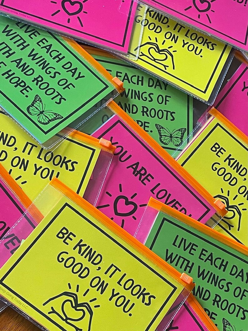 Positive Vibes Cards:inspirational Messages Encouragement Kids Teens ...