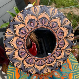 9 Inch Original Painted Mirror Mandala - Etsy