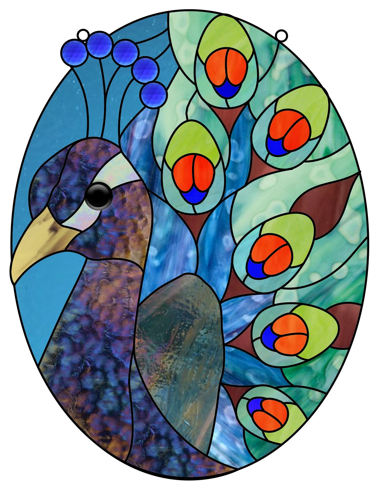 PEACOCK Spirit Animal Stained Glass Pattern - Number 14 in the Spirit ...