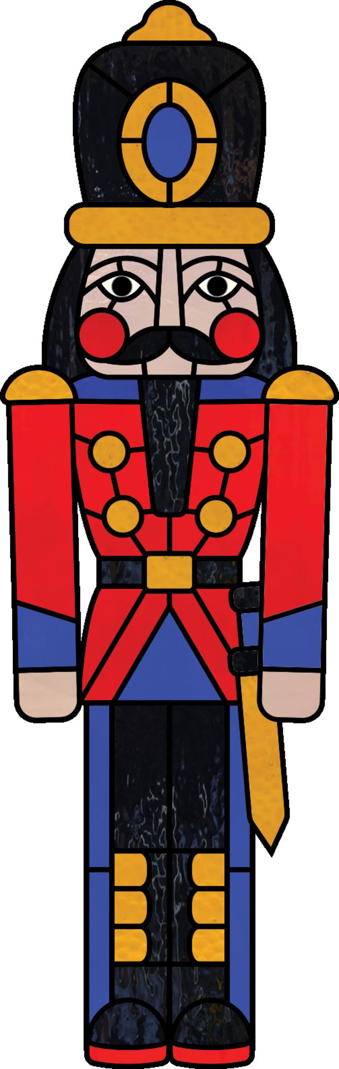 Santa Gnomes and Nutcracker Soldier Christmas Patterns Stained Glass ...