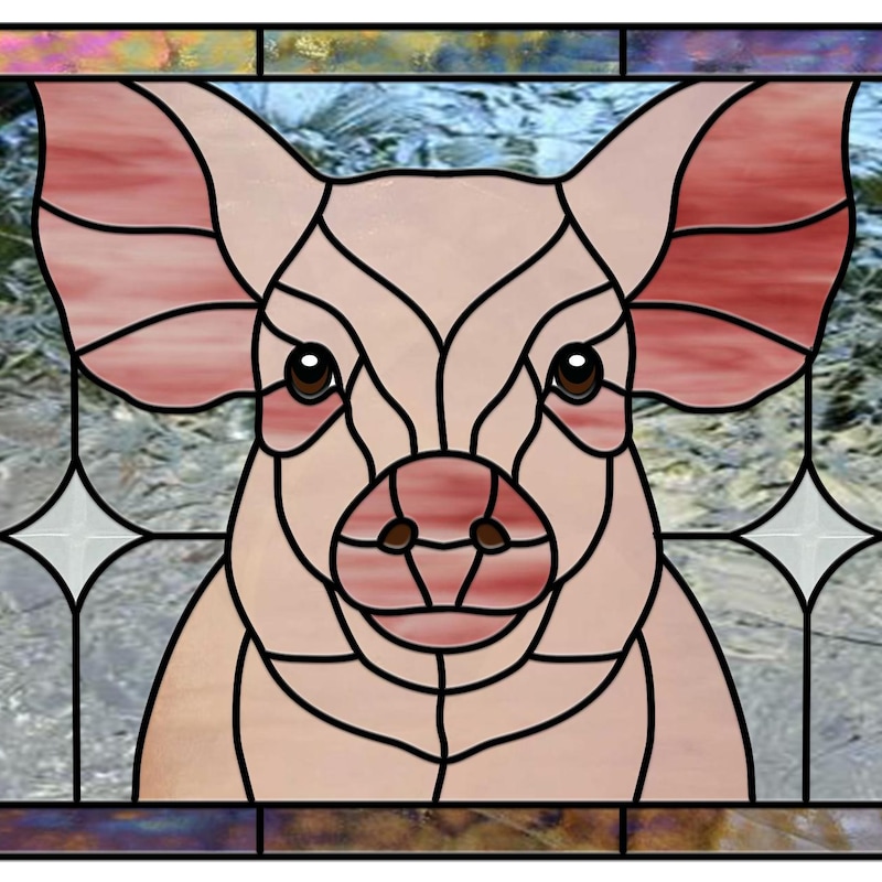 Stained Glass Pig - Etsy