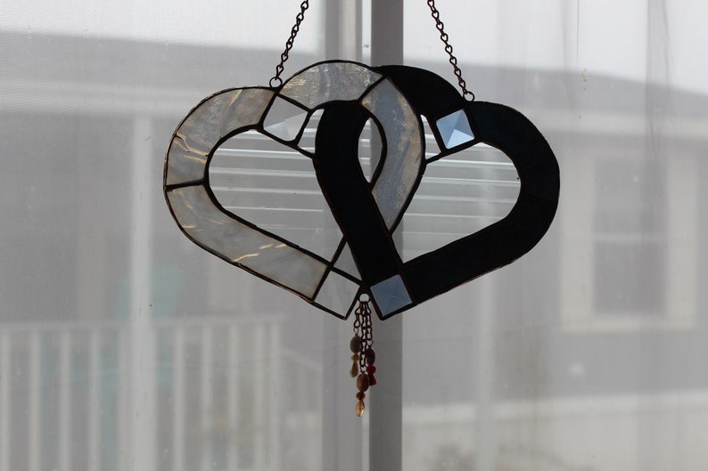 Interlocking Heart Stained Glass Pattern and Fan Lamp Pattern - Etsy