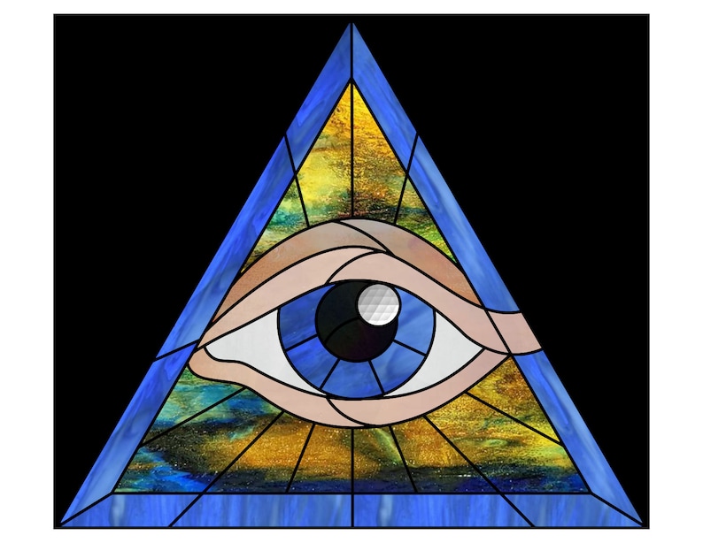 Eye of Providence All-seeing Eye Stained Glass Pattern Cricut Friendly ...
