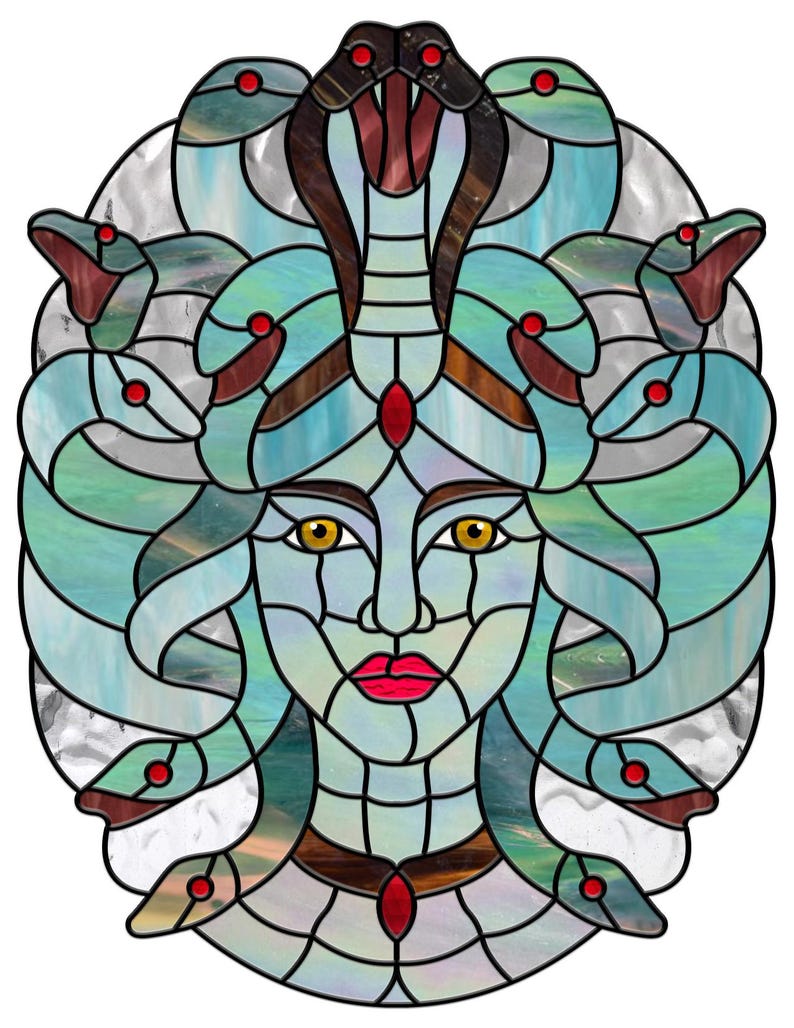 MEDUSA - Stained Glass Pattern - PDF Download With Option to Scale Up ...