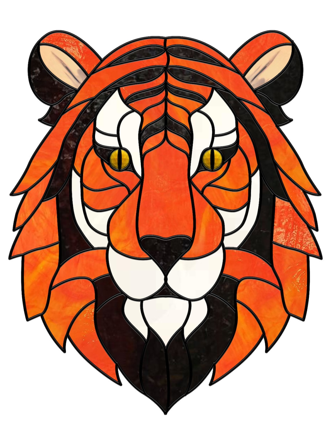 Tiger Spirit Animal Stained Glass Pattern - Number 6 in the Spirit ...