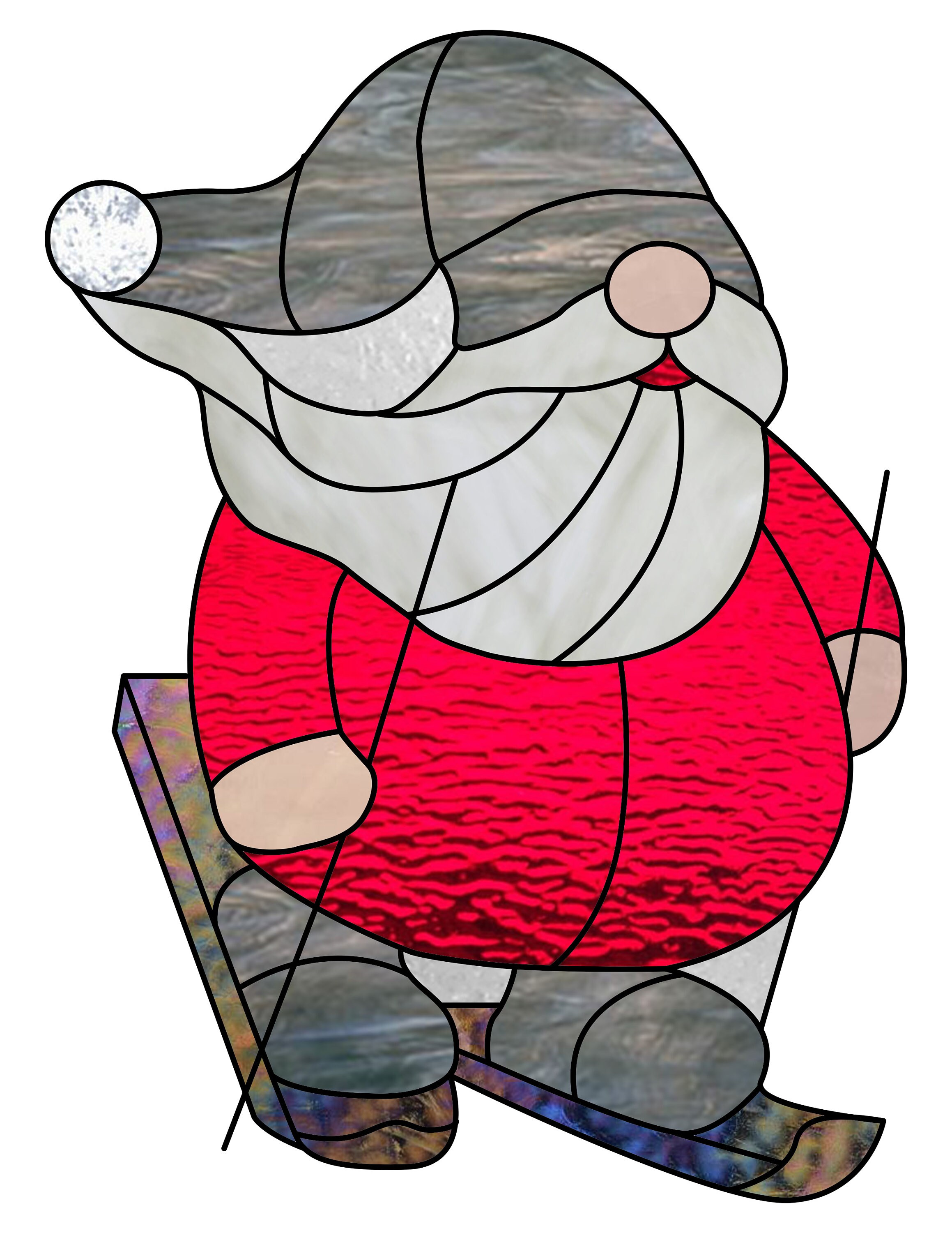 Santa Gnomes and Nutcracker Soldier Christmas Patterns Stained Glass ...