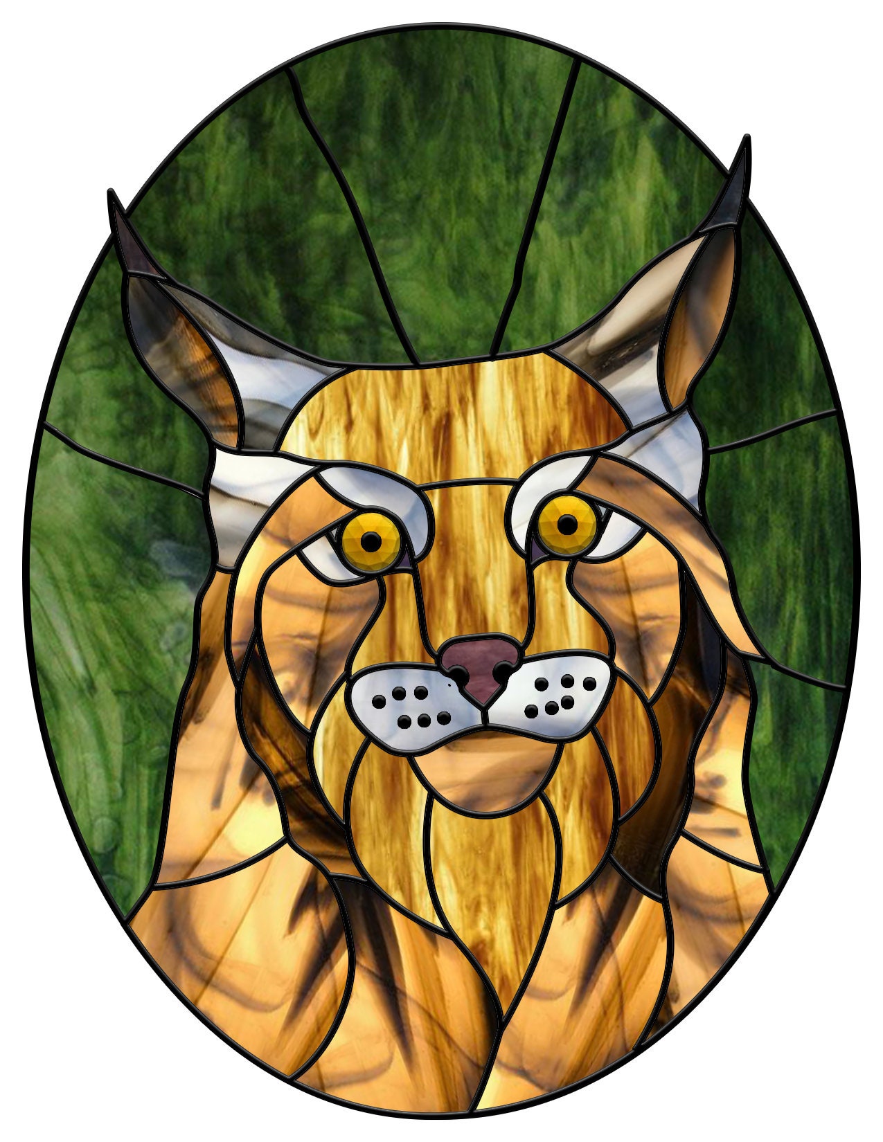 LYNX Spirit Animal Stained Glass Pattern - Number 19 in the Spirit ...