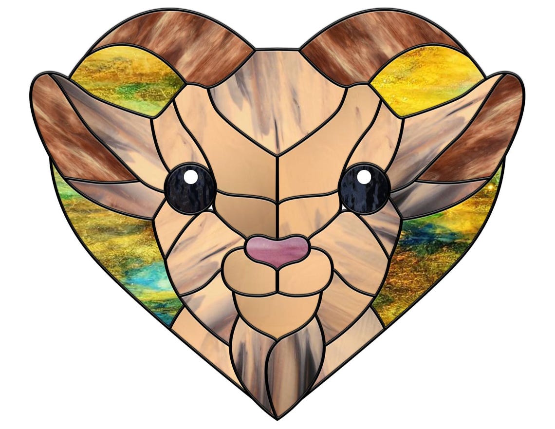 GOAT - Stained Glass Pattern - #1 "animals of the Heart" Series by ...