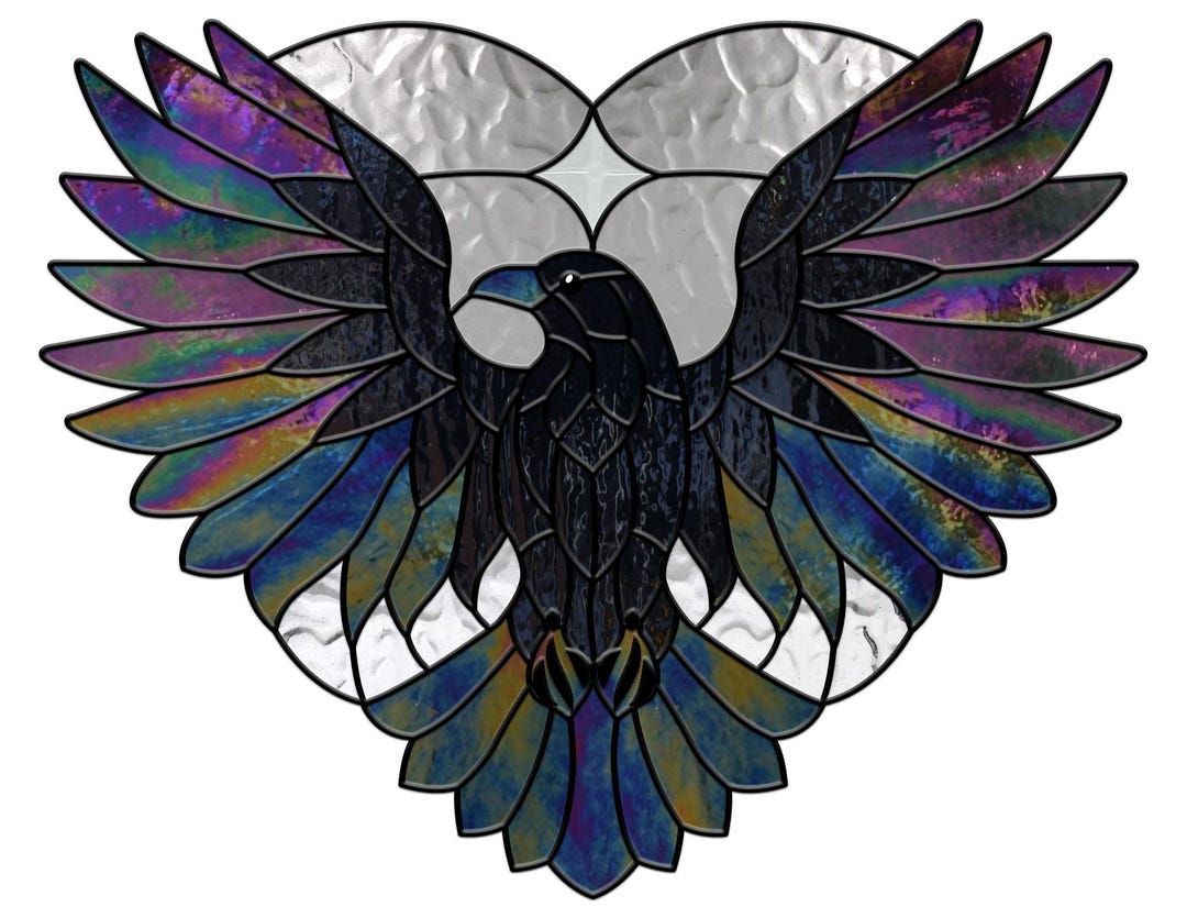 RAVEN - Stained Glass Pattern - #4 "animals of the Heart" Series by ...