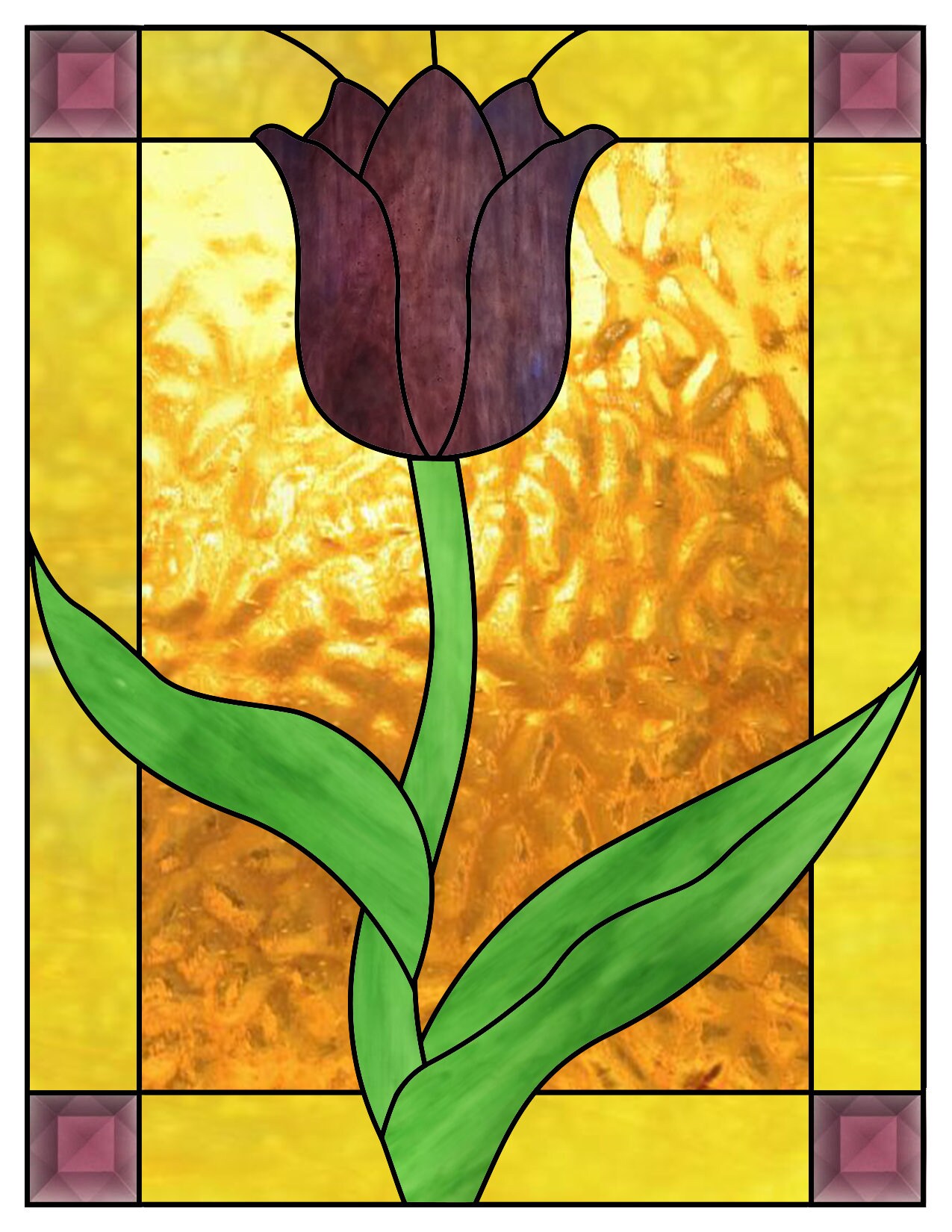 A TULIP Booklet 3 Variations of a Tulip Stained Glass Pattern - Etsy