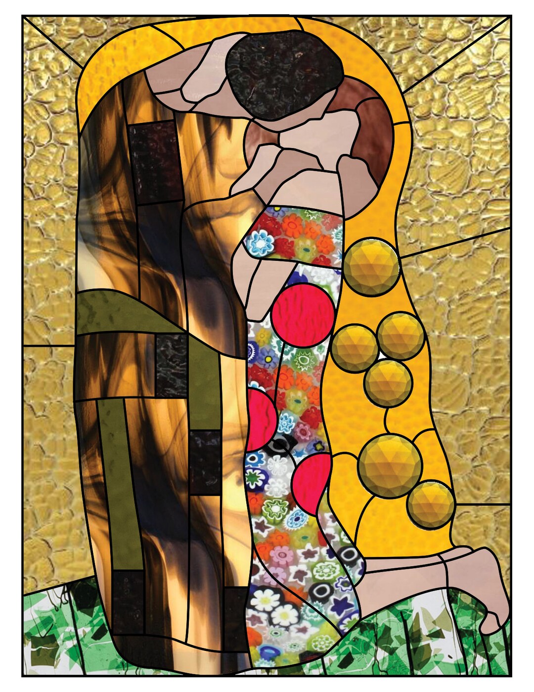 The Kiss by Klimt Pattern - A Stained Glass Pattern Based on Gustav ...