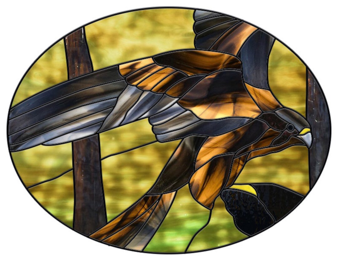 FALCON Spirit Animal Stained Glass Pattern - Number 26 in the Spirit ...