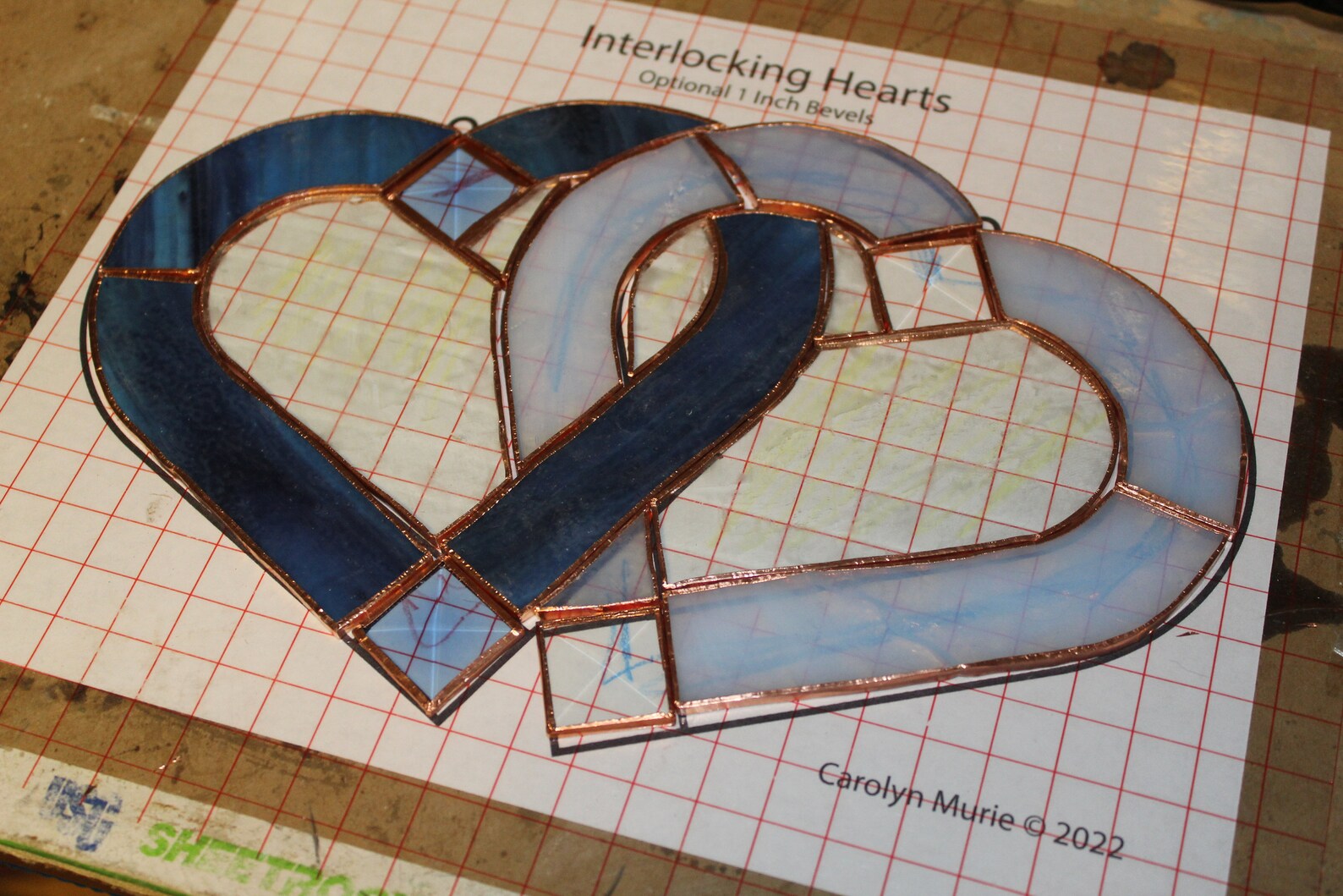 Interlocking Heart Stained Glass Pattern and Fan Lamp Pattern - Etsy