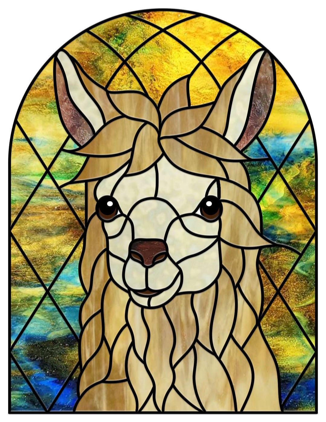 Alpaca in My Window Stained Glass Pattern - Printable Download and ...
