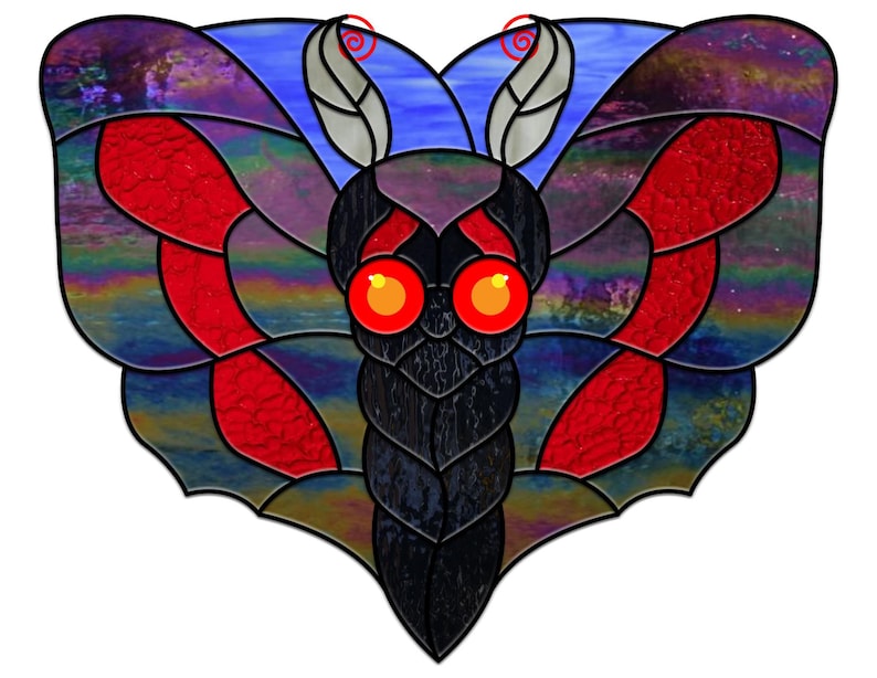 MOTHMAN Stained Glass Pattern 21 in the animals of the Heart Series by ...