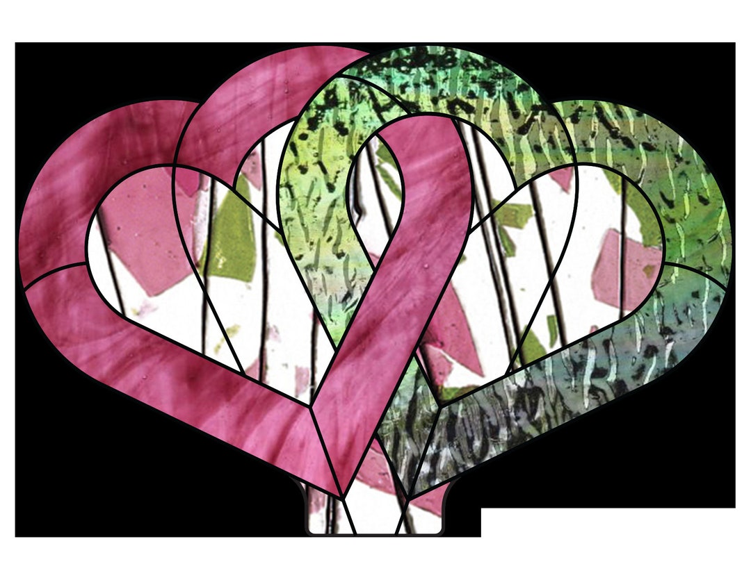 Interlocking Heart Stained Glass Pattern and Fan Lamp Pattern - 2 ...
