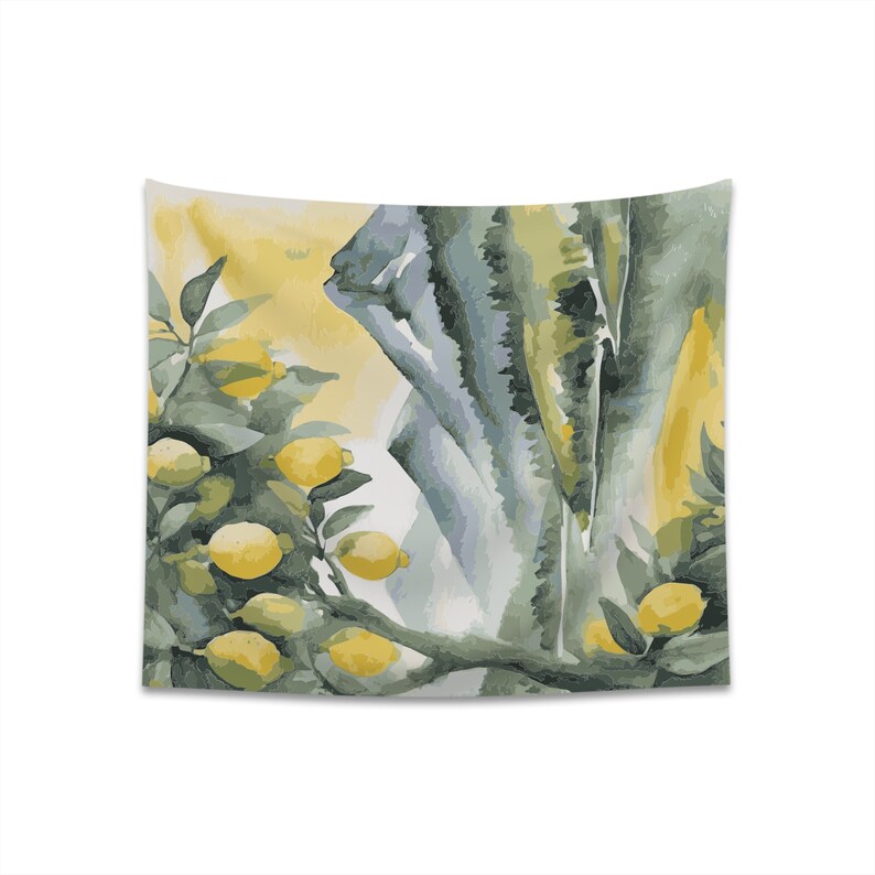 Lemon Tree Watercolor Effect Printed Wall Tapestry - Etsy