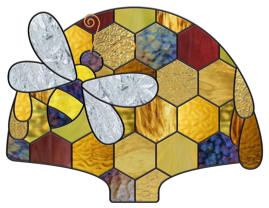 Honeycomb Fan Lamp Stained Glass Patterns - 4 Individual Pattern ...