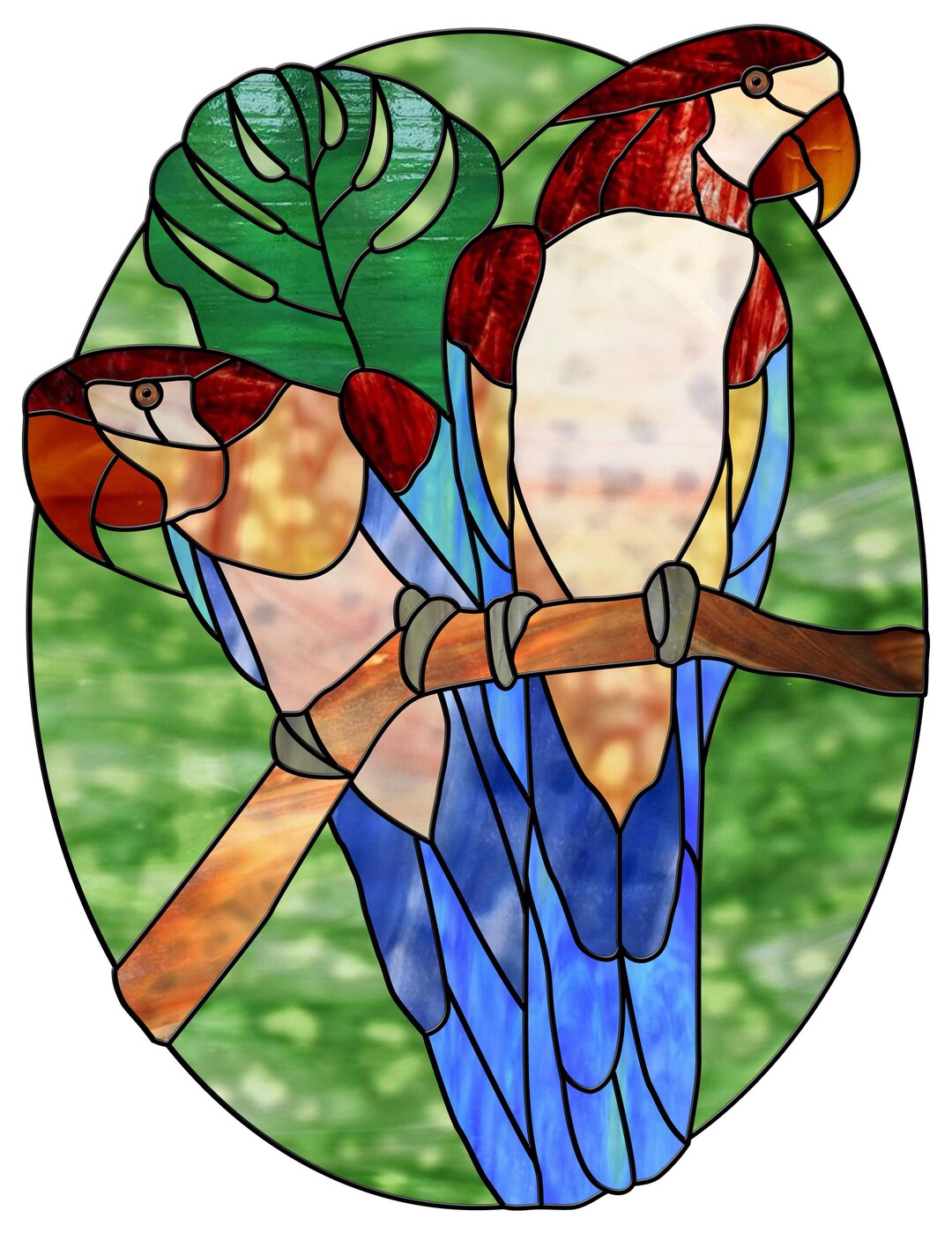 The PARROT Spirit Animal Stained Glass Pattern - Number 38 in the ...