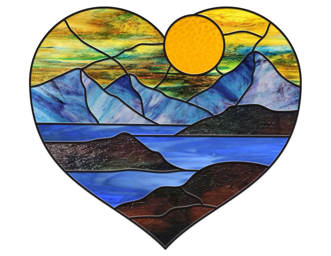 Love of Hearts Stained Glass Patterns - Heart in Heart - Mountain Heart ...