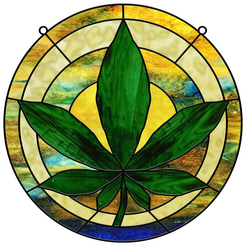 Stained Glass Pot Leaf - Etsy