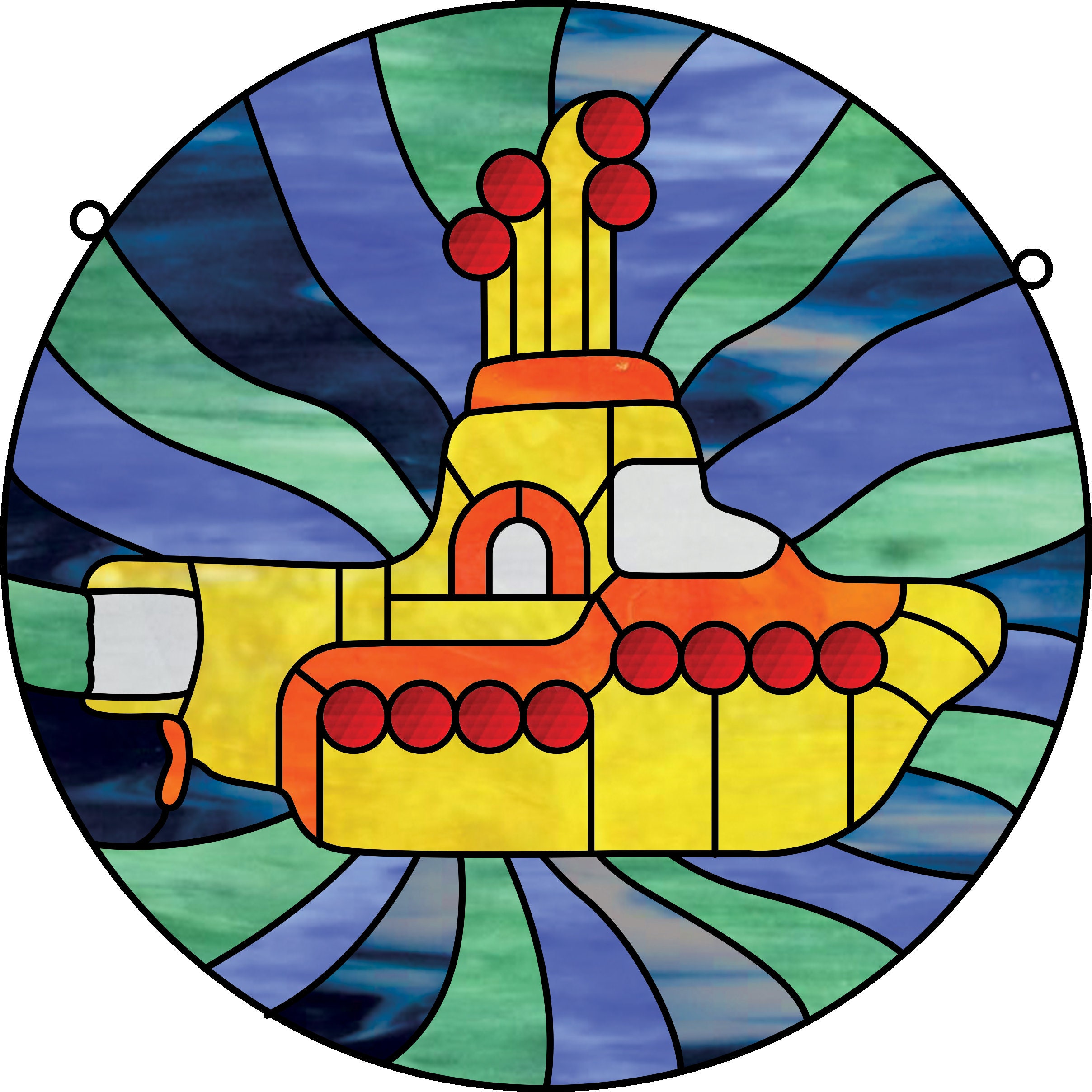 Yellow Submarine Stained Glass Pattern - Etsy