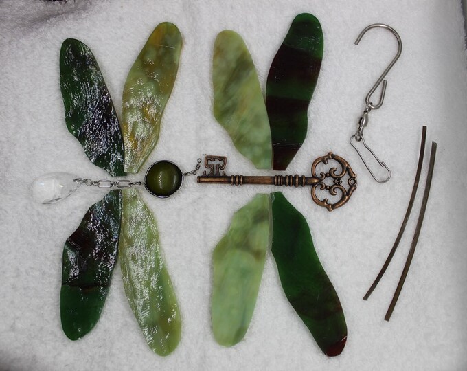 Dragonfly Key Stained Glass Spinner KIT - DIY 3-D Suncatcher - Kit ...