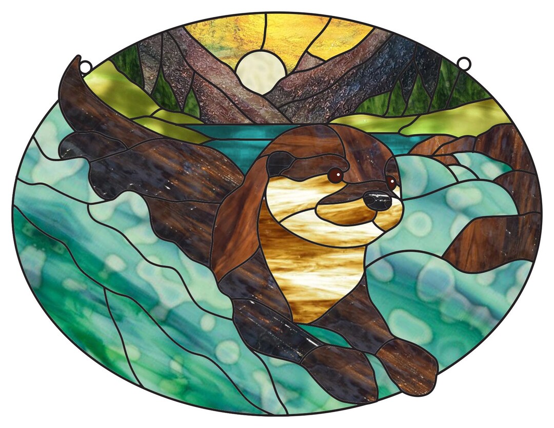 The OTTER Spirit Animal Stained Glass Pattern - Number 41 in the Spirit ...