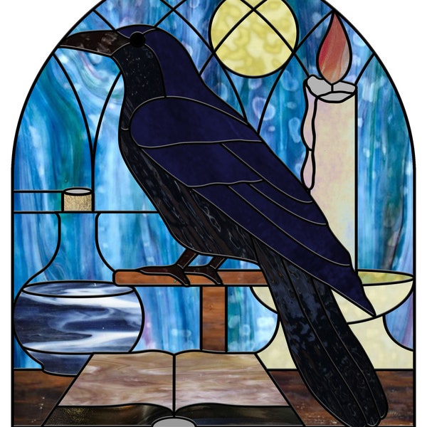 Stained Glass Raven - Etsy