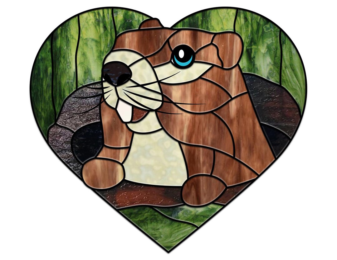 GROUNDHOG - Stained Glass Pattern - #36 in the "animals of the Heart ...