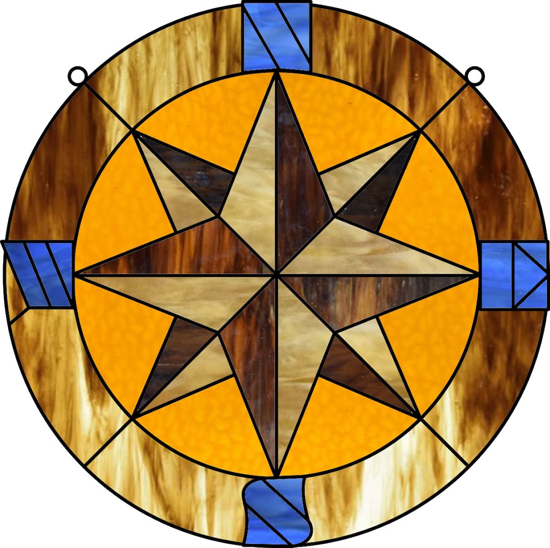 Compass Stained Glass Pattern - Etsy