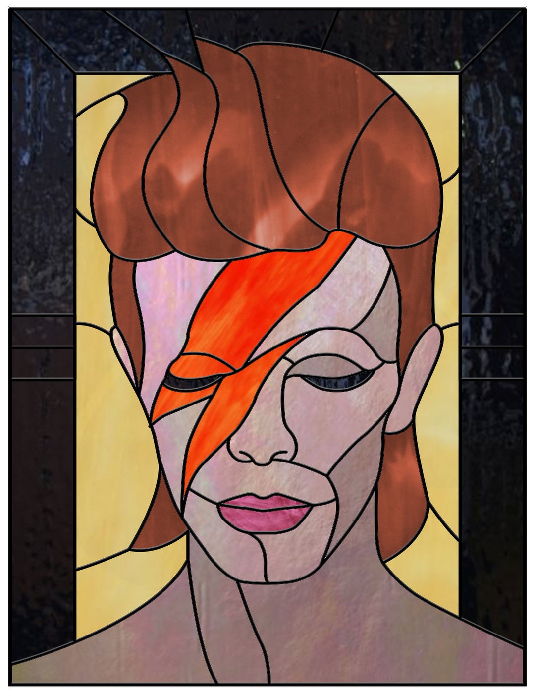 Ziggy Stardust Stained Glass Pattern - Etsy