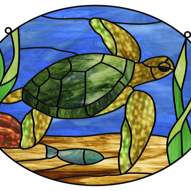 Turtle Stained Glass - Etsy