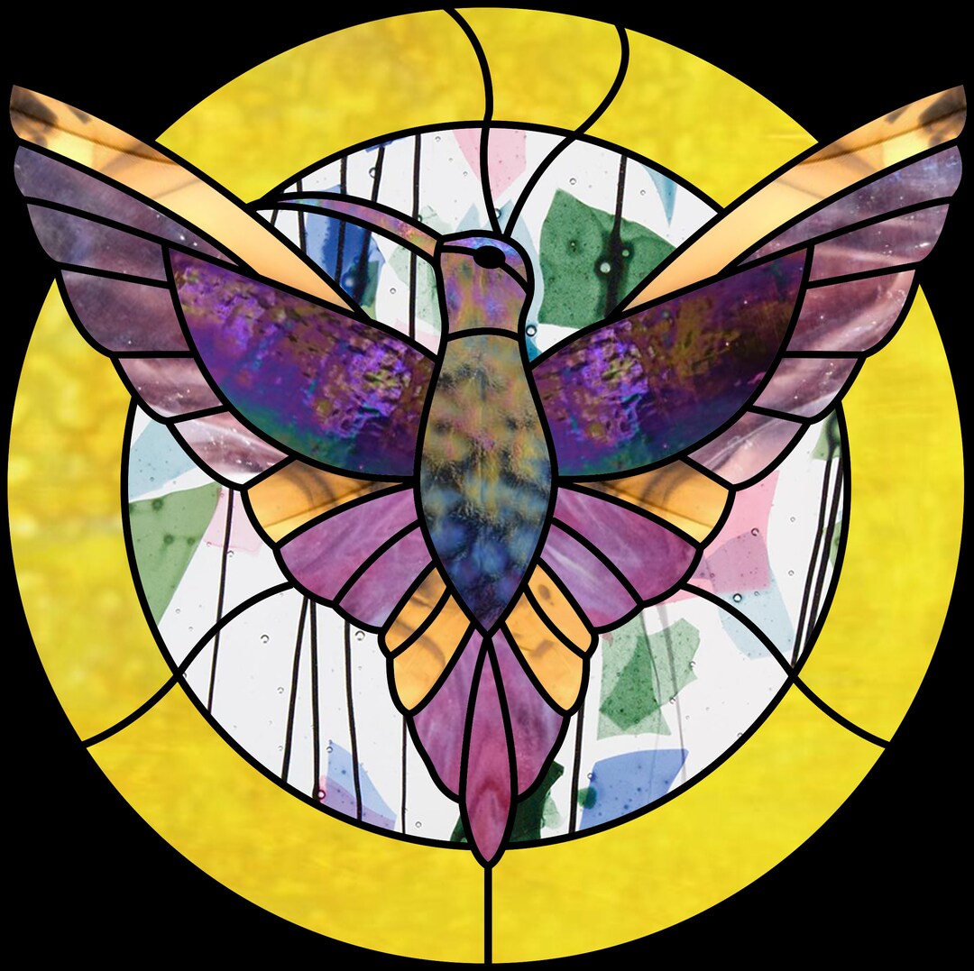 Vietnamese Hummingbird Stained Glass Pattern - Suncatcher - Etsy