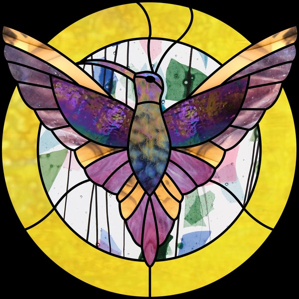 Hummingbird Stained Glass - Etsy