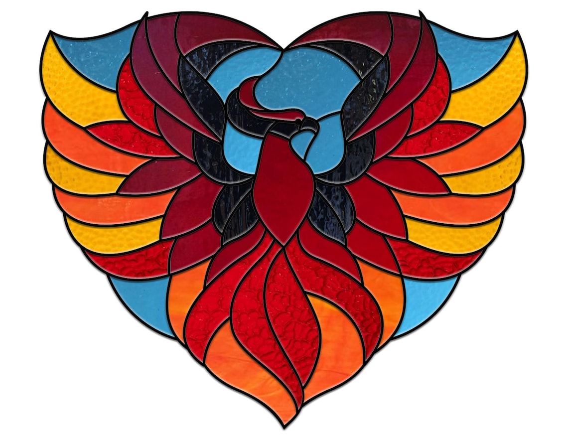 PHOENIX - Stained Glass Pattern - #30 in the "animals of the Heart ...