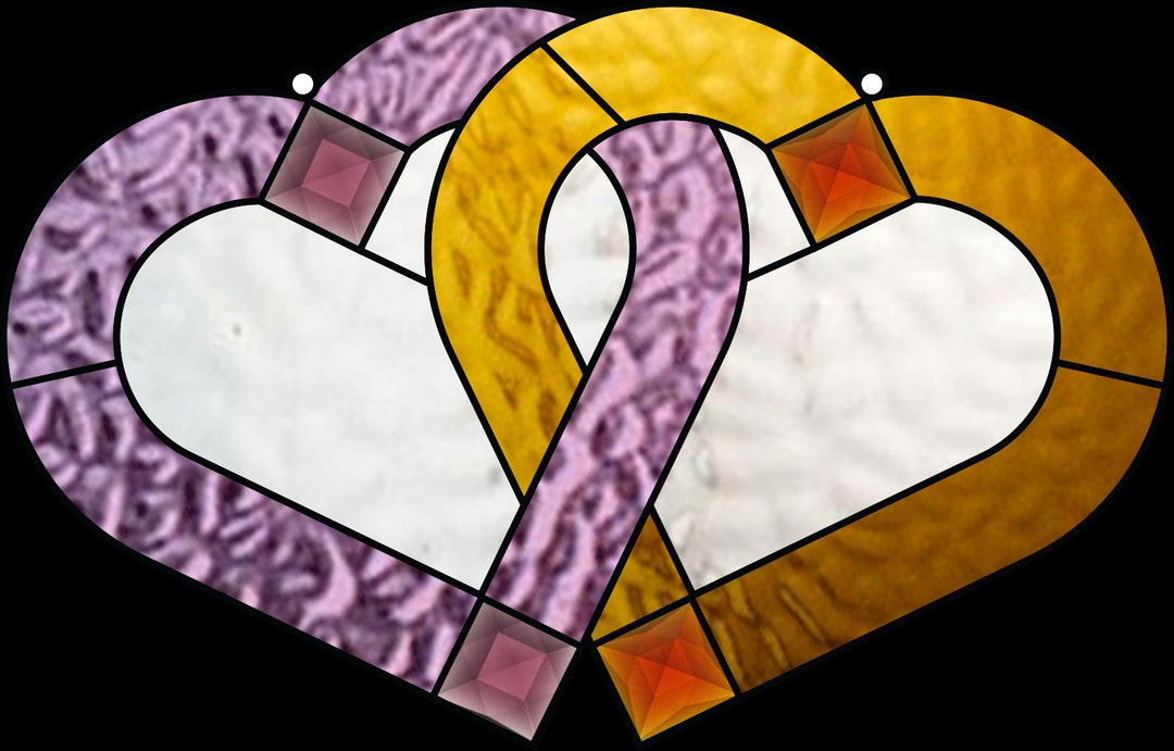 Interlocking Hearts Stained Glass Pattern - Etsy