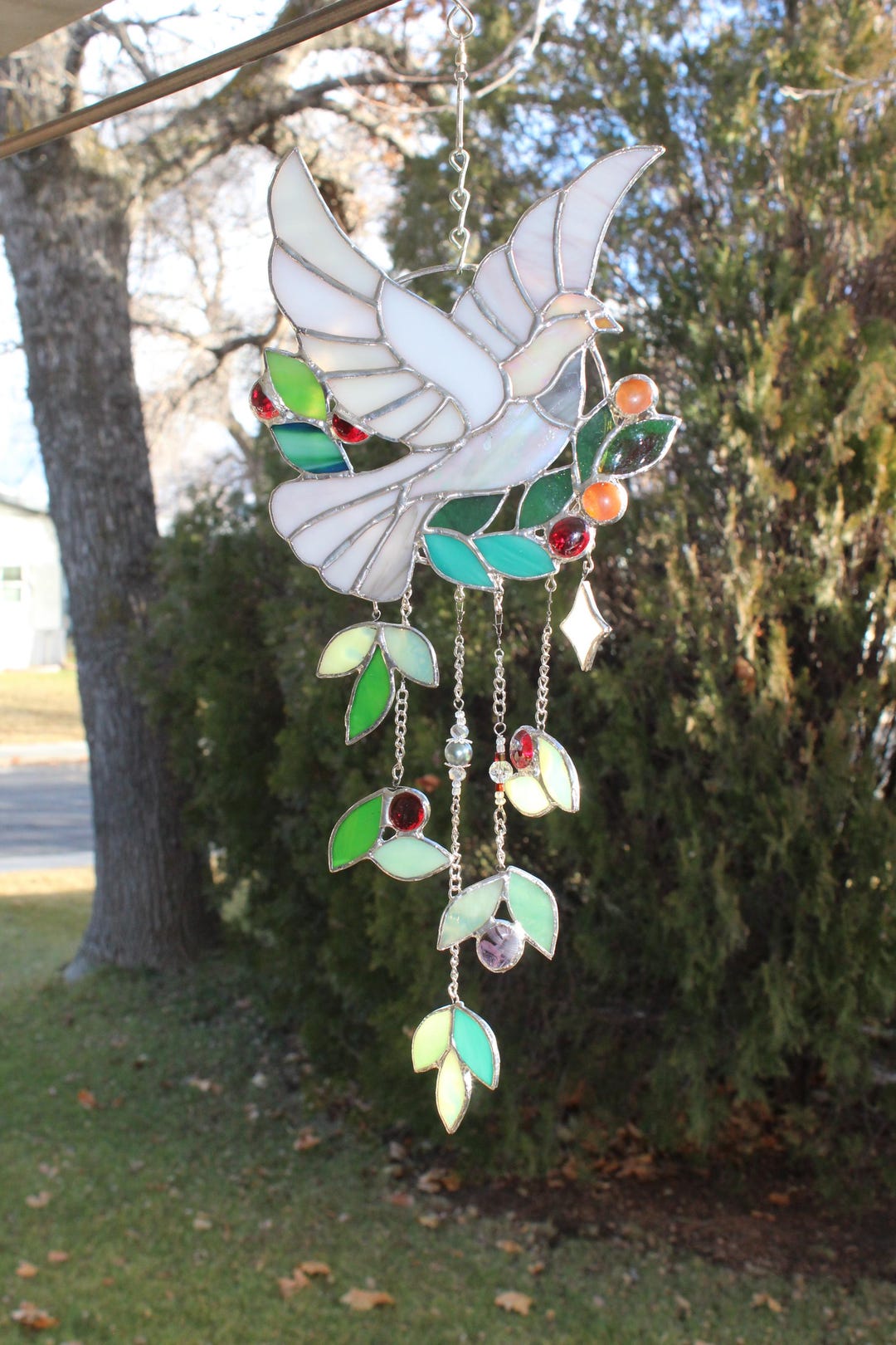 DOVE Stained Glass Pattern - Dove on 5 Inch Ring - Pattern is Instant ...