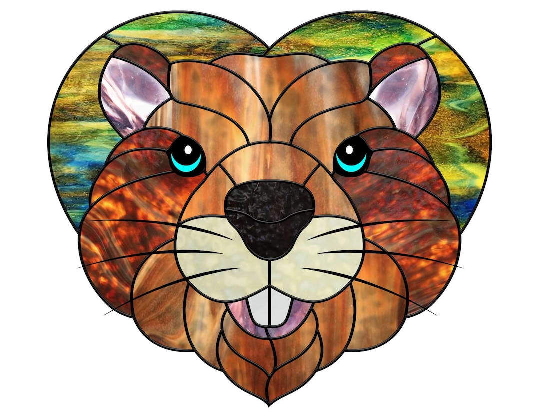 BEAVER Stained Glass Pattern 18 in the animals of the Heart Series by ...