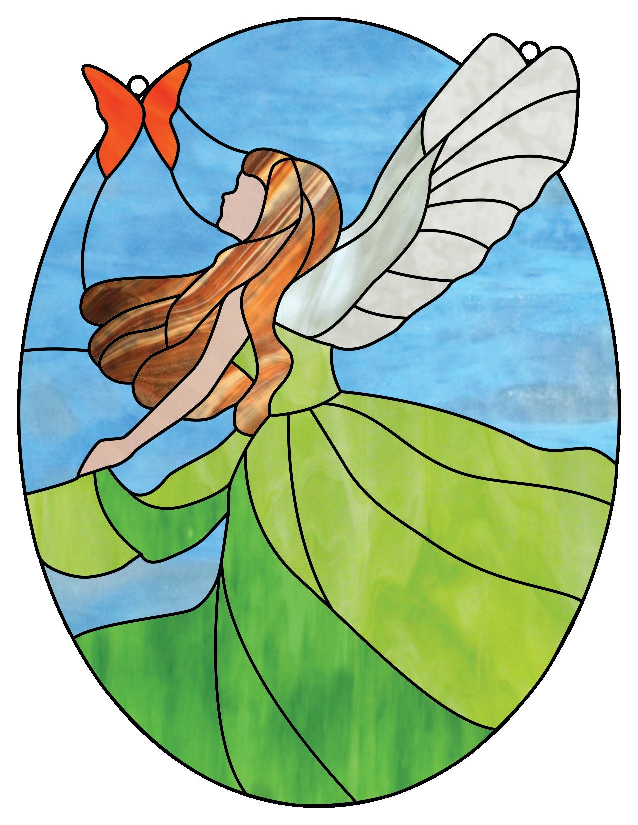ANGEL & BUTTERFLY Stained Glass Pattern Suncatcher - Etsy