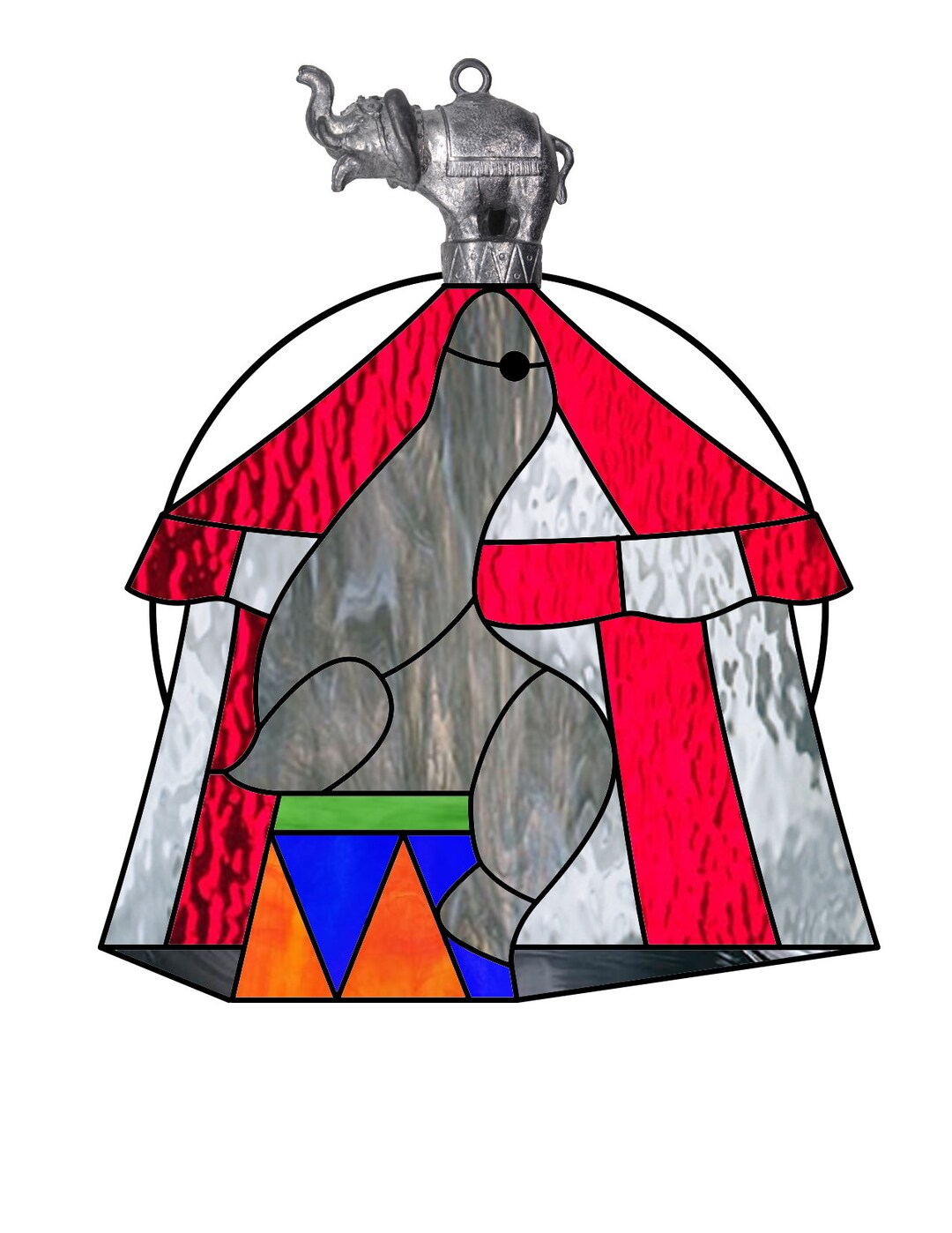 Circus Seal and Elephant Cast Stained Glass Ring Kit With Pattern ...