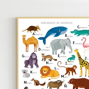 Sheets Animal Alphabet Spanish Print A3 - Etsy