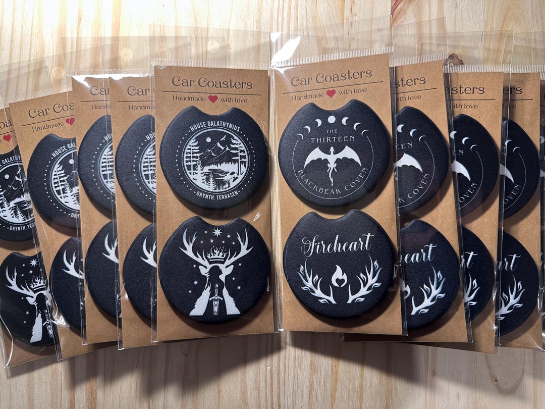 Car Coasters | Throne of Glass (TOG) | the Thirteen | Fireheart | House ...
