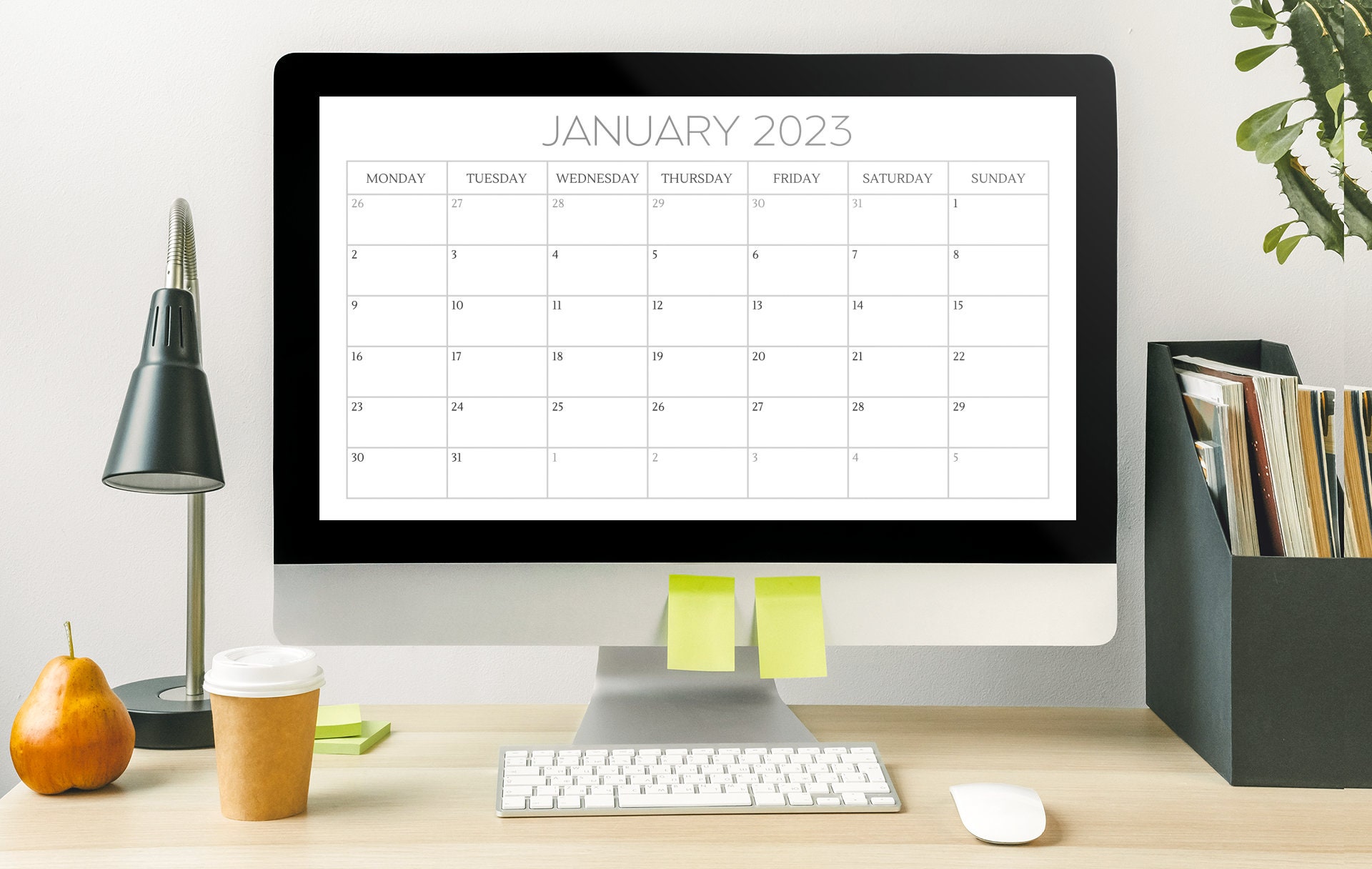 2023 Printable Calendar Landscape Minimalist Monthly Calendar - Etsy