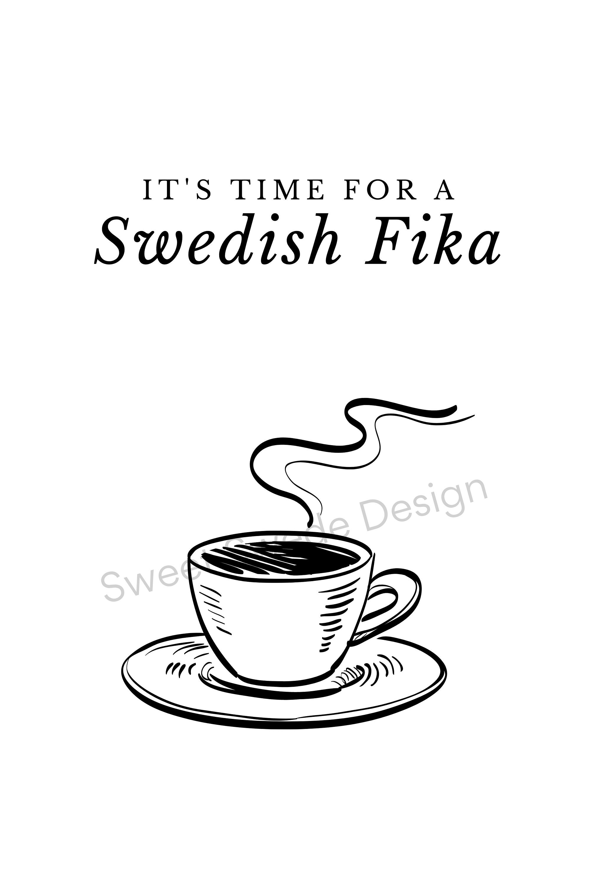 It's Time for a Swedish Fika Art Print for Your Kitchen - Etsy