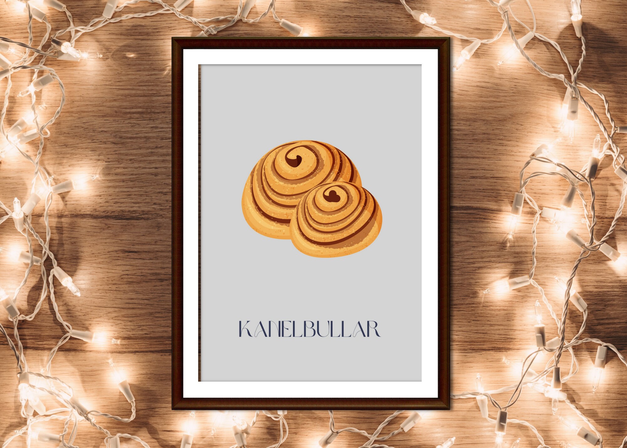 Festive Cinnamon Buns (bullar) Printable Art - Vertical Layout, Swedish ...