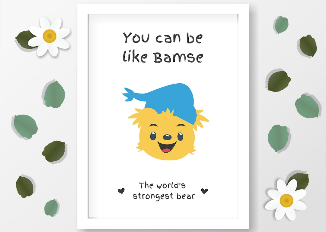 Bamse Bamse Poster Bamse Nursery Art Strongest Bear Bear - Etsy