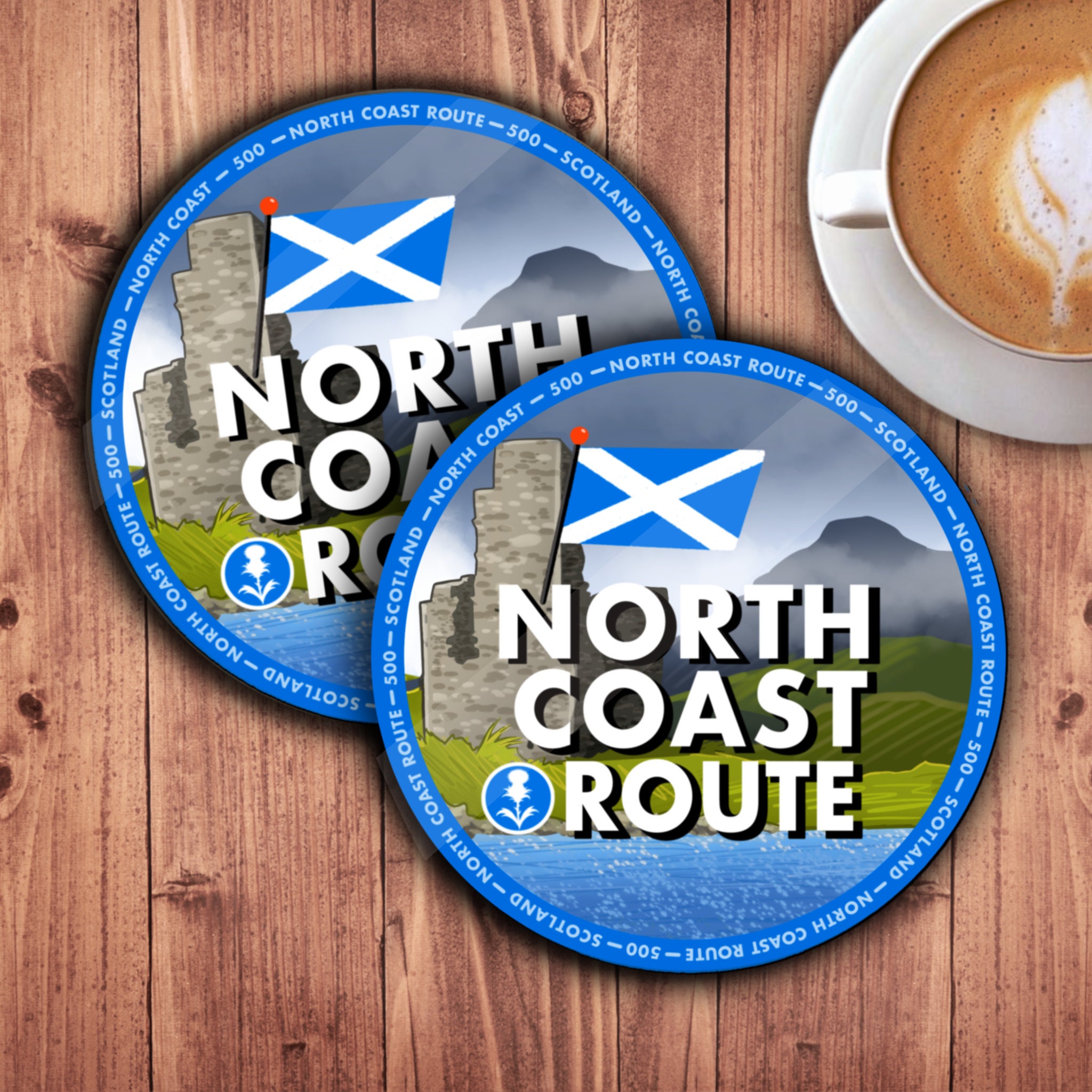 Scotland Coasters, North Coast Route 500 Souvenir, Highland Themed ...