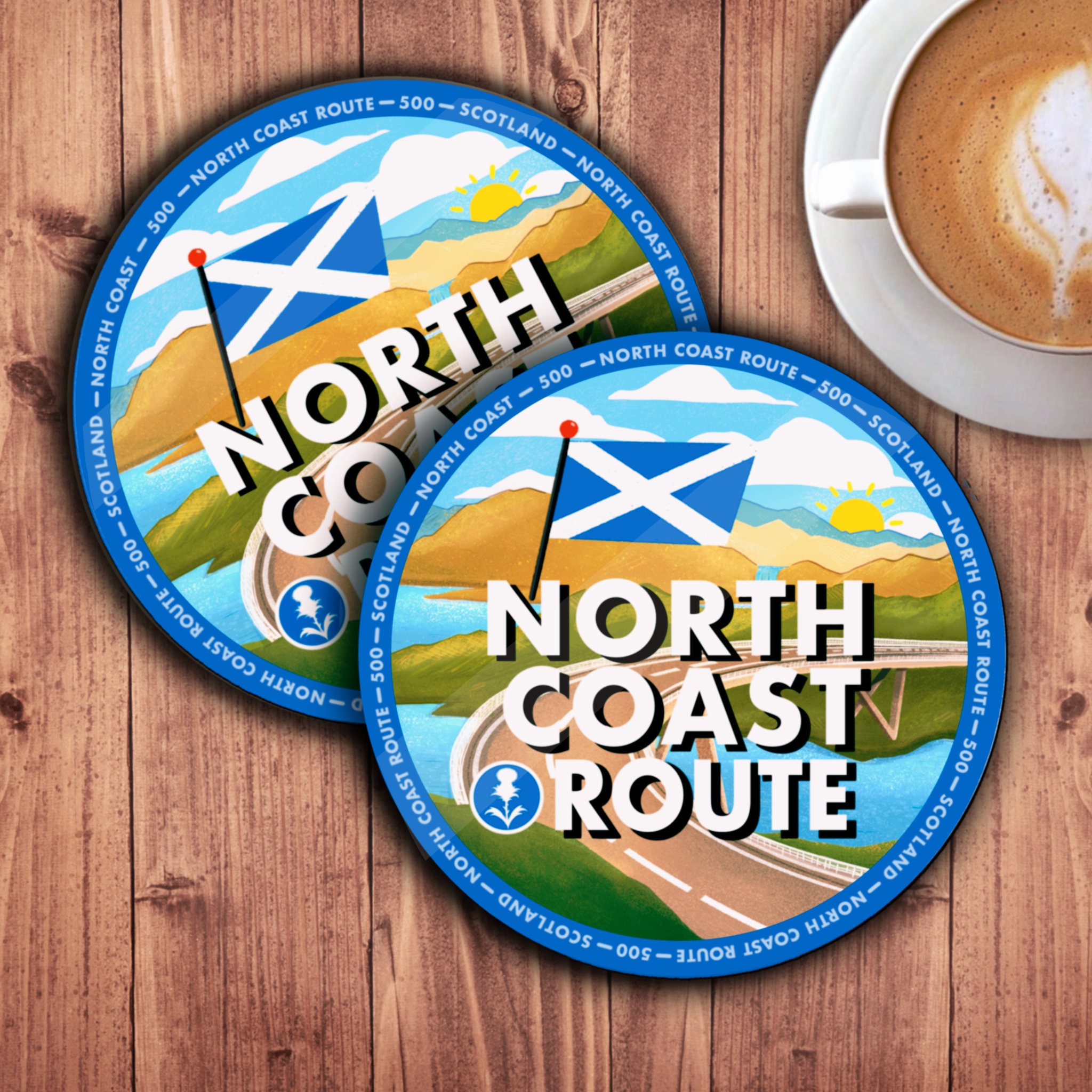 Scotland Coasters, North Coast Route 500 Souvenir, Highland Themed ...